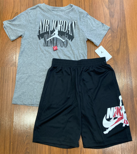 Nike Air Jordan 2pc Set T-shirt Shorts Youth Boy Outfit Multi Size L ...