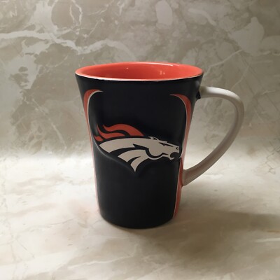 DENVER BRONCOS Coffee Mug NFL Embossed 3D Logo Cup 14oz | eBay