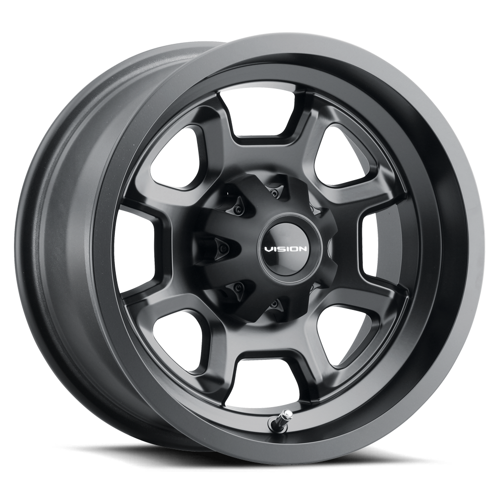 1 New 14x7 Vision 415 Bomb Matte Black 4x156 ET14 Wheel Rim | eBay