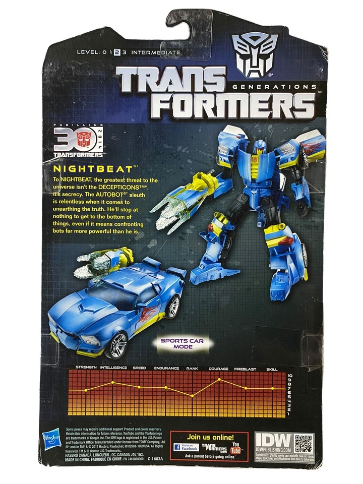 Transformers Generations Autobot Nightbeat Action Figure w Comic Book ...