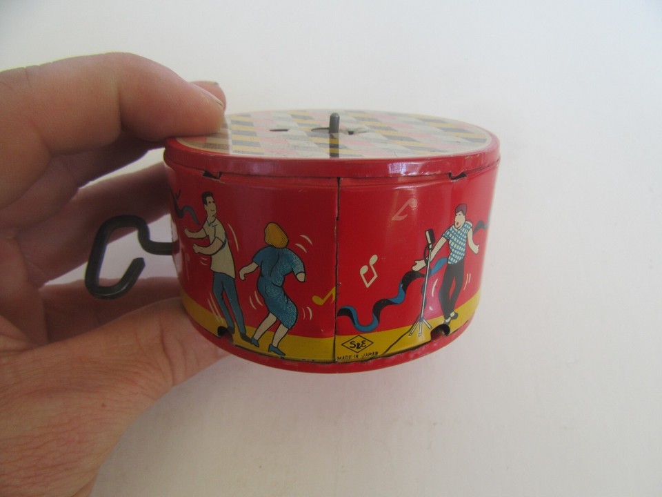 Vintage 1950s S&E Twist Mechanical Dancing Tin Wind Up Dancer Toy w ...