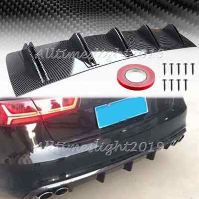 For Audi A3 A4 A5 A6 S4 Rear Diffuser Bumper Lip Spoiler Splitter 5 ...