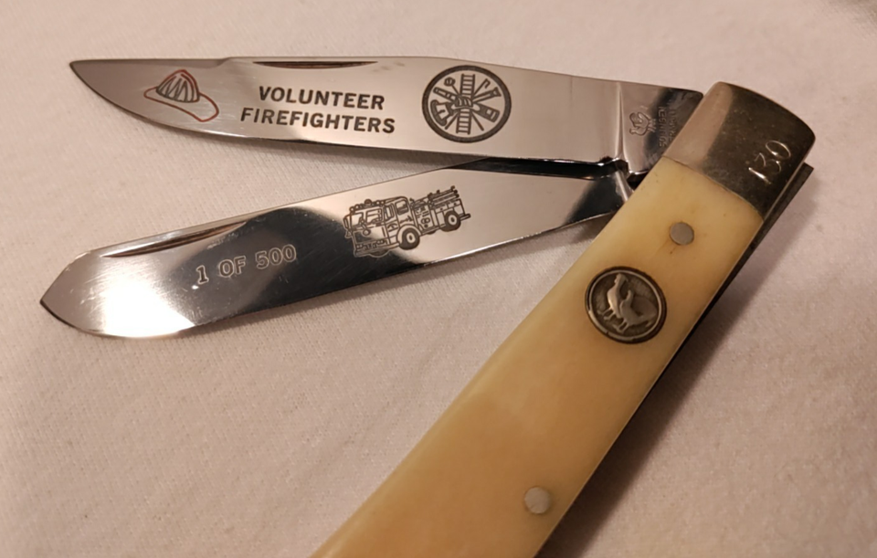 Hen & Rooster Firefighter Commerative Knife,Display Case 1/500 #130 ...