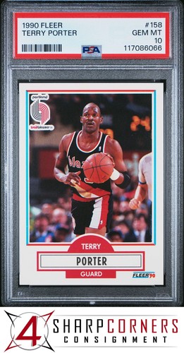 1990 FLEER #158 TERRY PORTER TRAIL BLAZERS PSA 10 | eBay