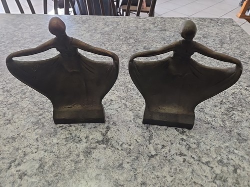 Antique Art Deco Dancing Lady Bookends Bronze Statue Sculpture | eBay