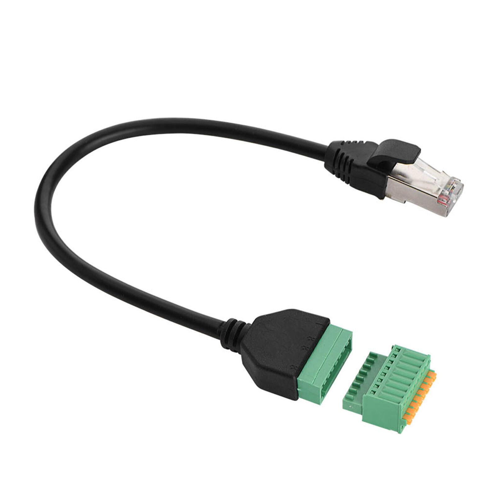 RJ45 Male Jack to 8 Pin Spring Connector Terminal Block Adapter Cable ...