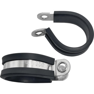 5x P-Clip Cable clamp Stainless steel V2A with Rubber 26mm Pipe clamp ...