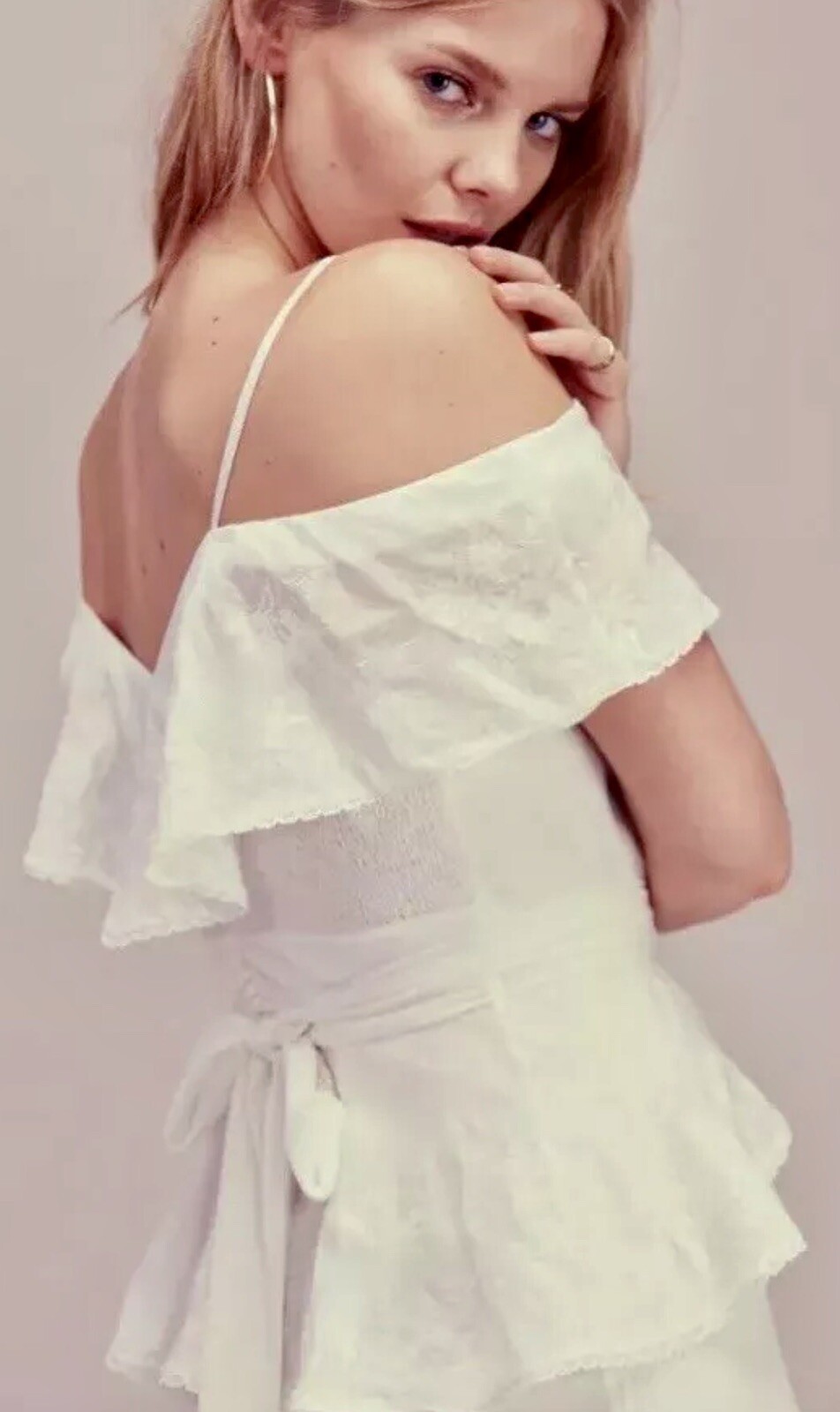 New Free People Kristal Hill Limited Edition 10 Ivory Silk Embroidered ...