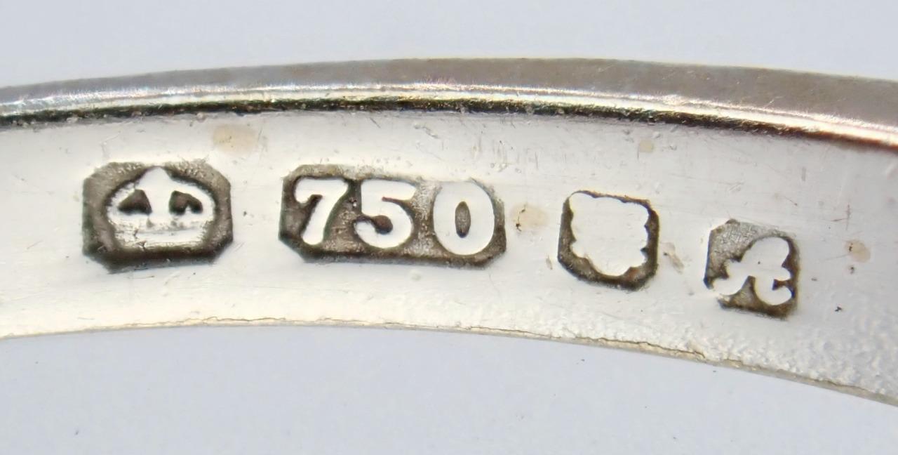 Sparkling Vintage 18K White Gold Diamond 7-Stone Half Eternity Ring ...