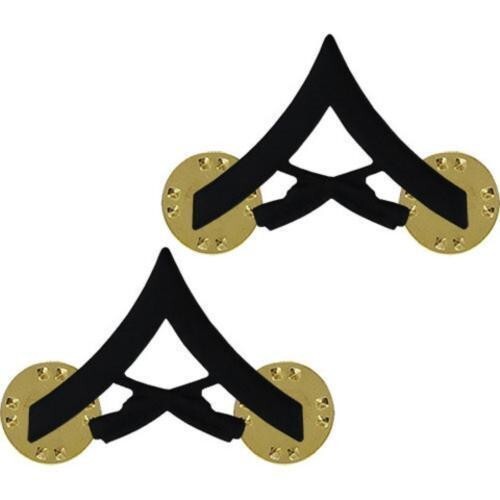 Lance Corporal LCPL E3 USMC black collar insignia chevrons NEW pin ...