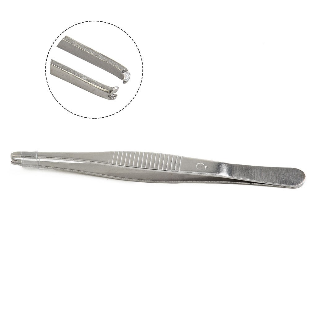Tweezers Toothed Dressing Medical Needles Stainless Steel Silver Tissue ...