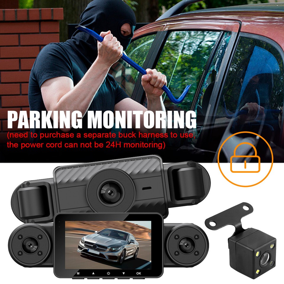 2025 Dash Cam 4 Channel 360° Front Rear Inside DashCam FHD 1080P Car ...