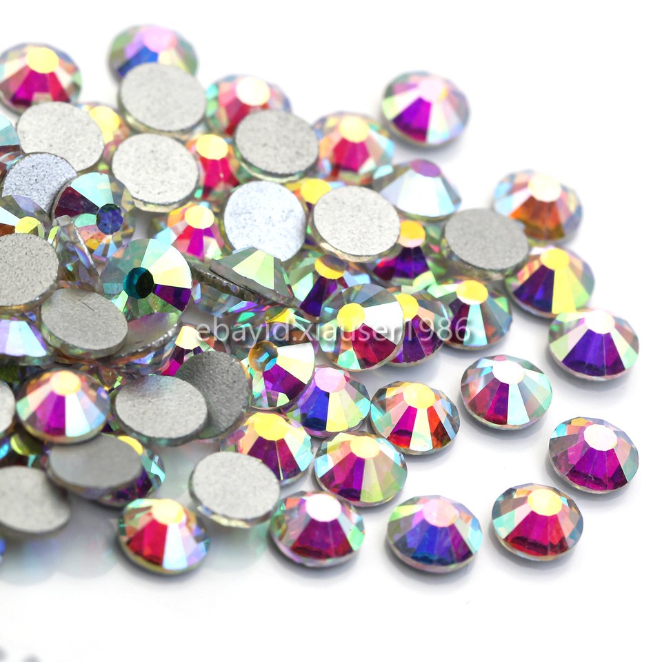 Top quality Crystal AB Rhinestones Flat Back Gems for Nails Clothes ...
