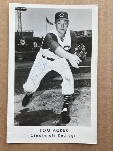 1957 Tom Acker CINCINNATI REDS Team Issued Autographed / Posted ...