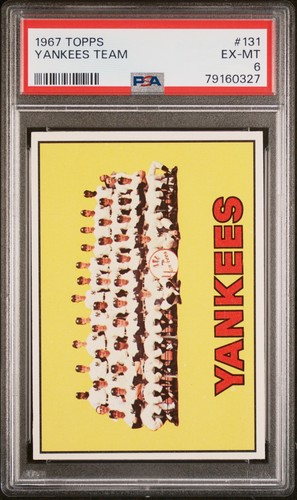 1967 Topps Yankees Team #131 PSA 6 NEW LABEL VINTAGE BASEBALL | eBay