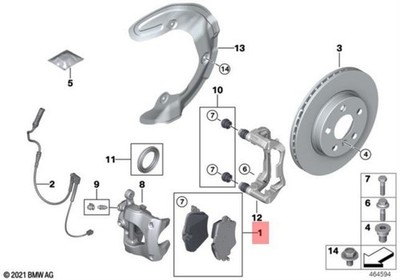 Genuine BMW X3 Z4 G01 G02 G20 REPAIR KIT BRAKE PADS ASBESTOS-FREE ...