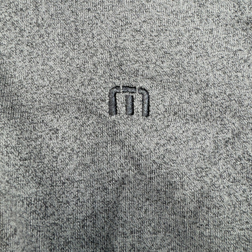 Travis Mathew Sweatshirt Mens Large Gray Henley Knit Button Dos Equis ...