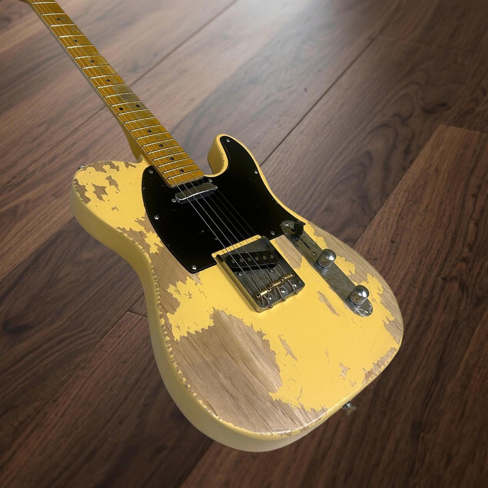 Relic Tele Electric Guitar Yellow Color Alder Body Maple Fretboard 21 ...