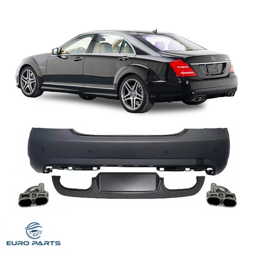 For 2007-2013 Benz S-Class W221 Upgrade S65 AMG Style Rear Bumper Kit w ...