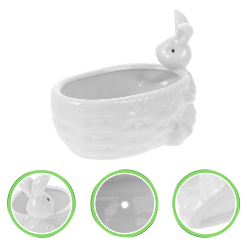 Cartoon Animal Flower Pot Bunny Container Desktop Ornament Ceramic ...