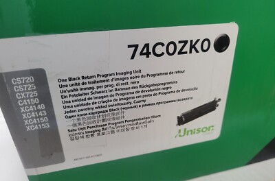 Genuine Lexmark Black Toner Cartridge 74C0ZK0 for CS720 C4150 Sealed ...