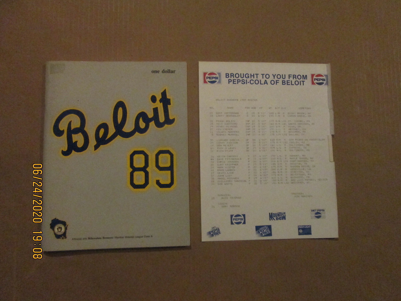 MWL Beloit Brewers Vintage Defunct Circa 1989 Team Logo Baseball ...