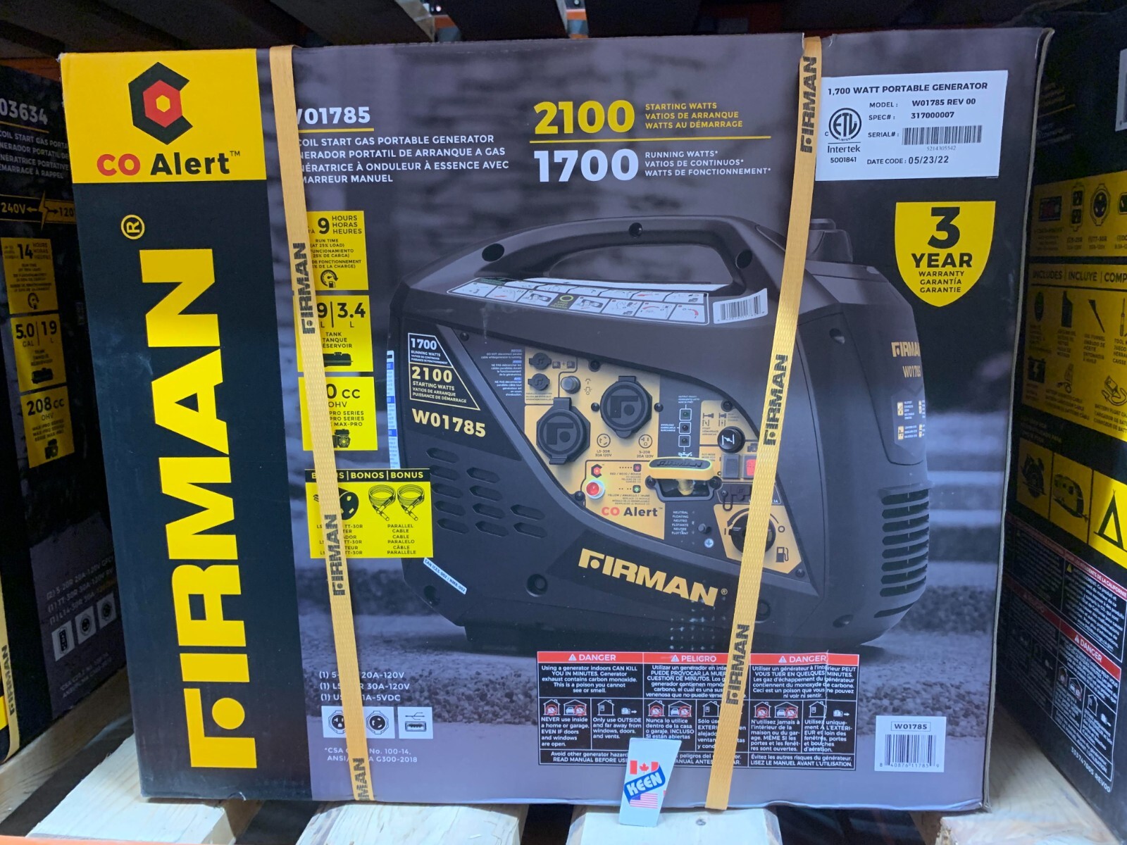 Firman CANADA Generators 2100/1700 Watt Recoil Start Inverter Portable ...