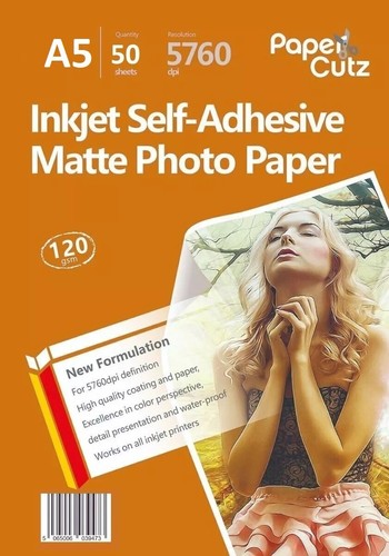 A5 Matte Self Adhesive Photo Paper Inkjet Sticky High Quality 120gsm 50 ...