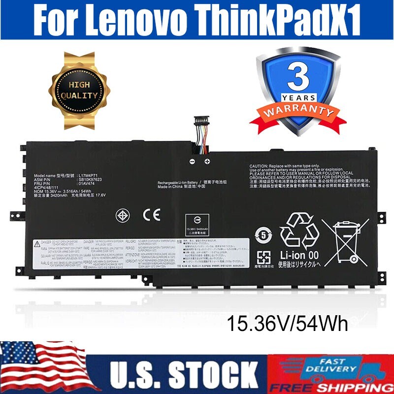 L17C4P71 L17M4P73 01AV475 54Wh Battery For Lenovo ThinkPadX1 Yoga 3rd ...