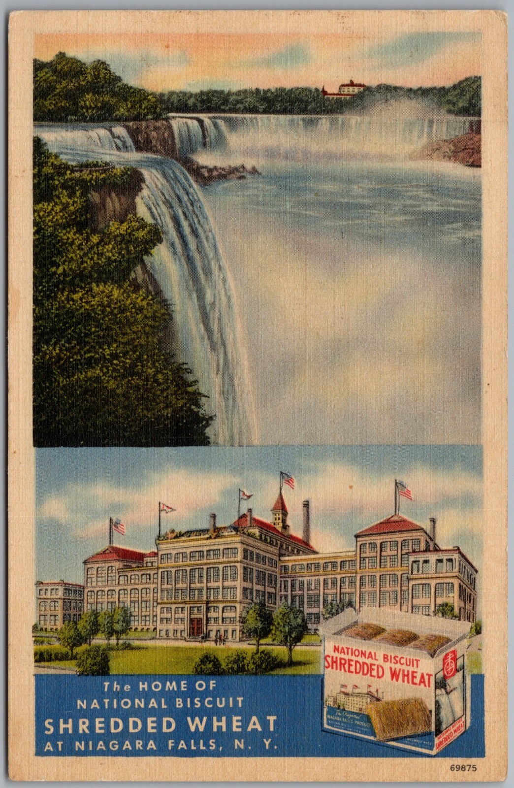 Home Of National Biscuit Shredded Wheat Niagara Falls New York Postcard ...