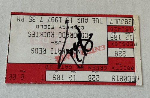 August 19, 1997 Cincinnati Reds Colorado Rockies Todd Helton Signed ...