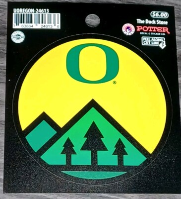 University Of Oregon O with Mountains And Trees Vinyl Sticker Official ...