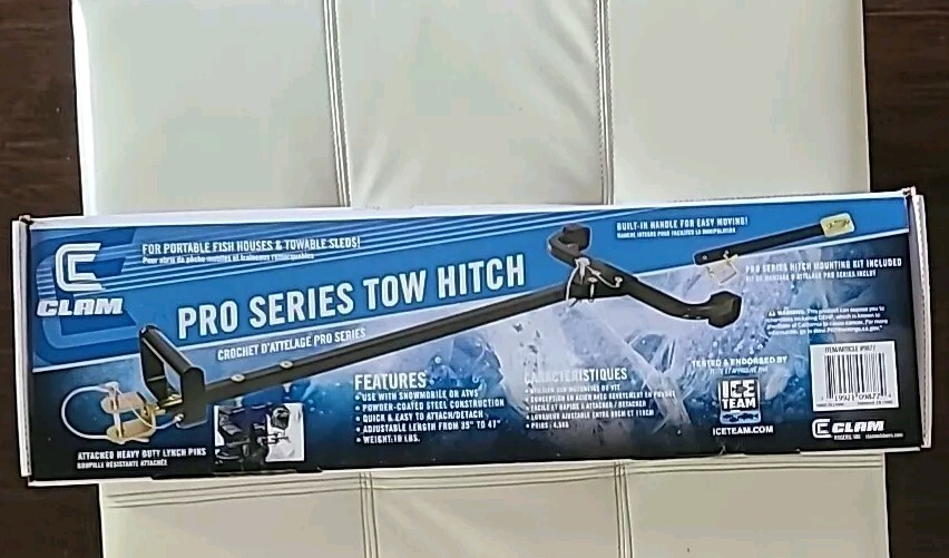 Clam Pro-Series Hitch #9877 For Portable Houses/Sleds Built In Handle ...