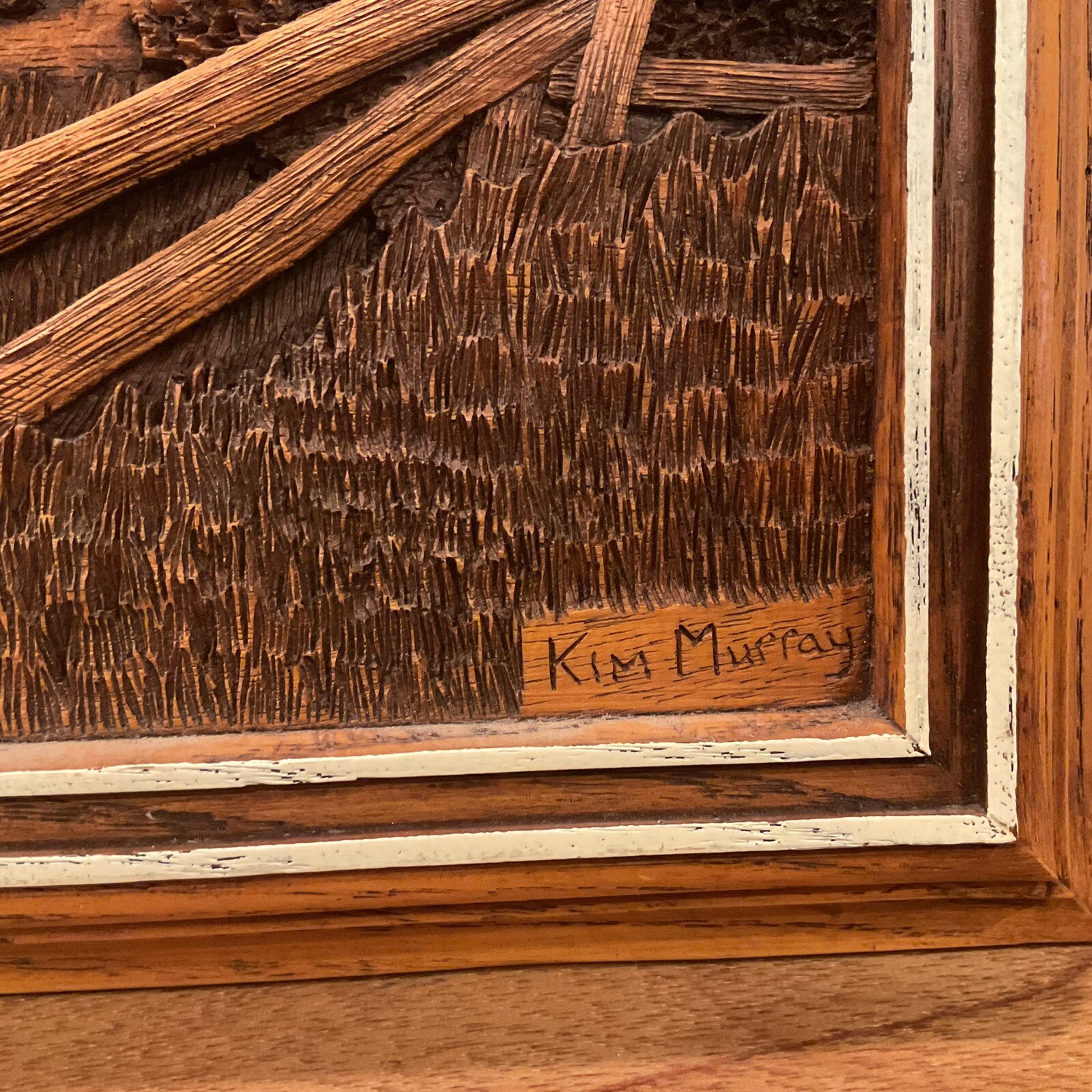 Vintage Kim Murray Wood Carving Picture SUMMER FUN 18.5 W 14.75 H | eBay