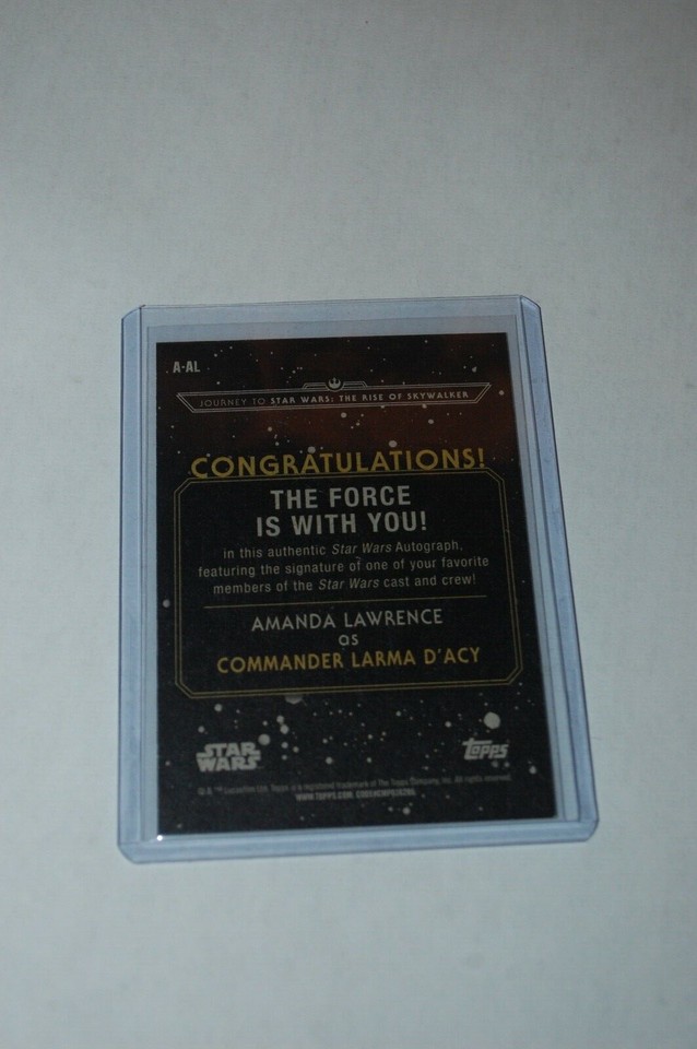 Commander D-Acy-Amanda Lawrence Autograph-Topps Star Wars Journey Rise ...