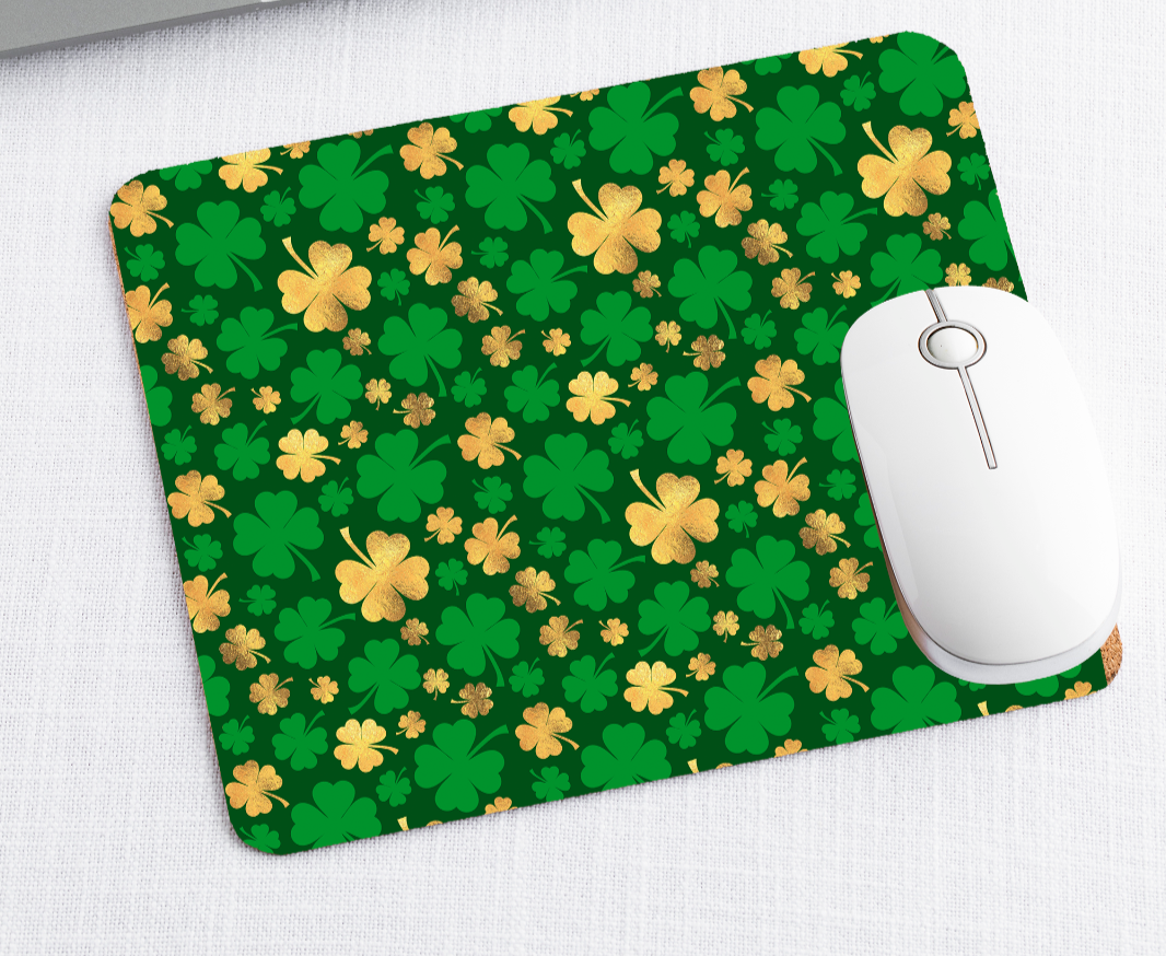 Gold Clover Mouse Pad | Lucky Clover Mouse Pad | St.Paddy Themed ...