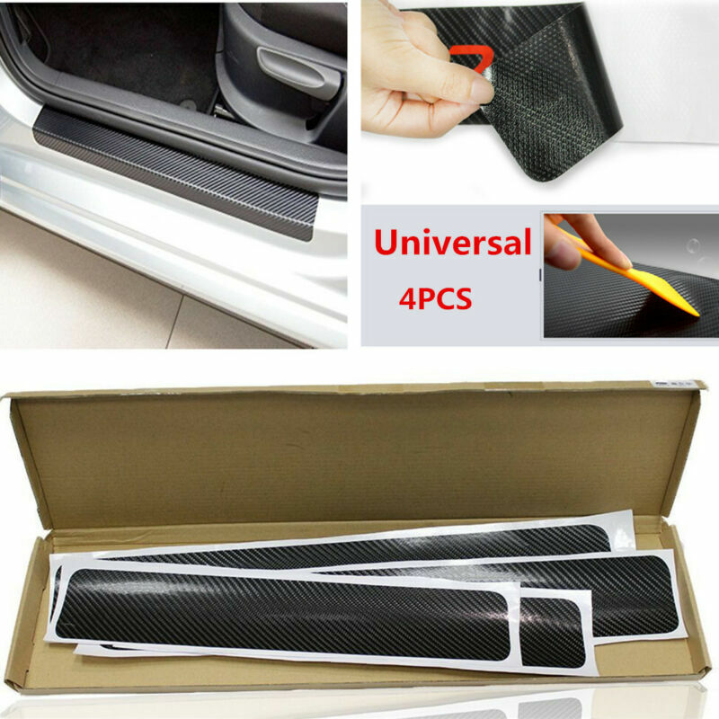 4x Anti-kick Car Door Plate Door Sill Scuff Covers Plate Auto Stickers ...