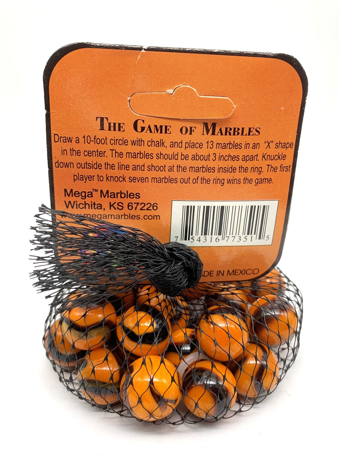 Net Bag 25 "Bengal Tiger" Glass Mega Marbles by Vacor 2004-2006 Early ...
