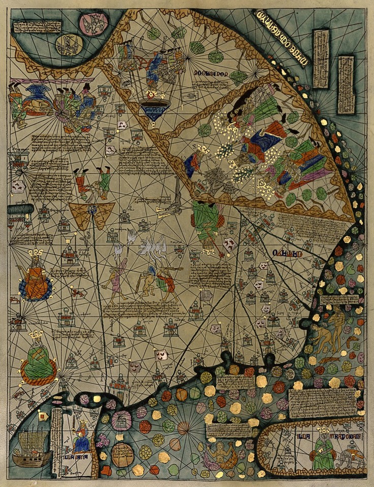 Mapamundi Abraham Cresques Catalan Atlas World Wall Map 1375 Poster ...