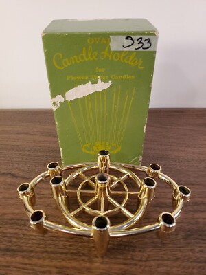 Colonial Candle Co. Cape Cod Gold Tone Oval Candle holder | eBay
