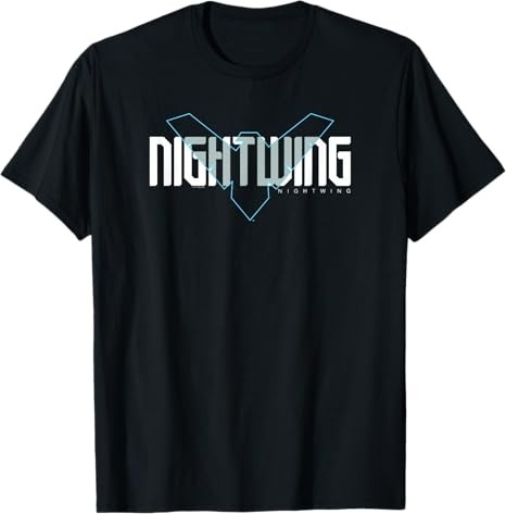 DC Nightwing Text Black T-Shirt | eBay