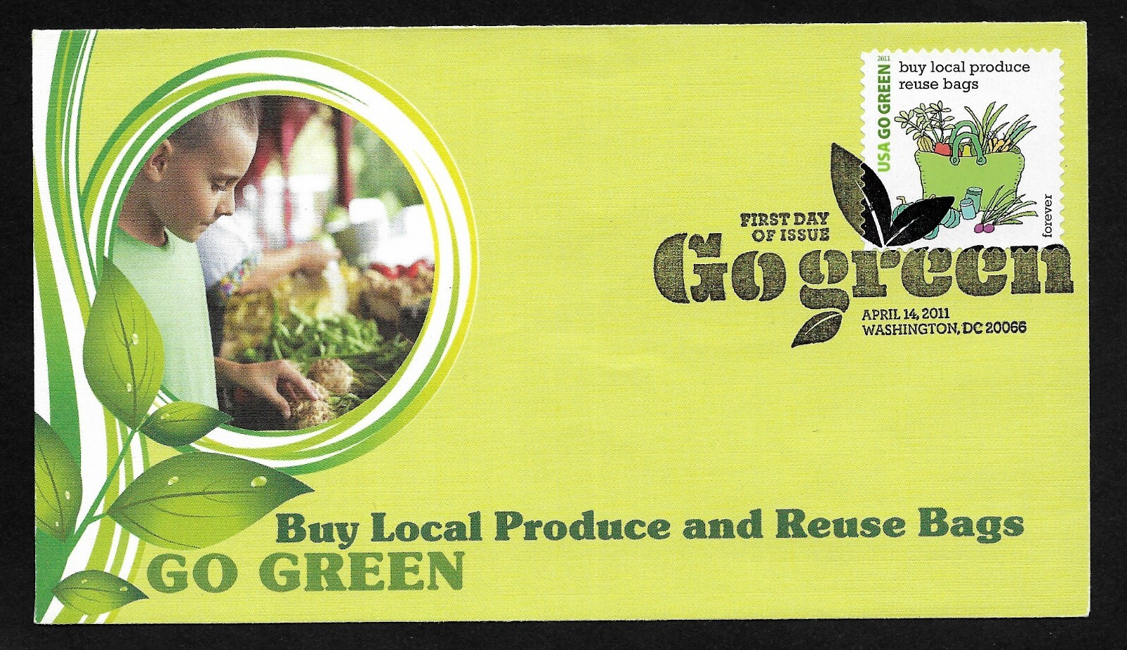 #4524a Go Green -Buy Local Produce and Reuse Bags- Fleetwood FDC | eBay