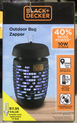 Black + Decker outdoor bug zapper mosquito With Extra Bulb | eBay