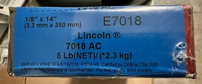 Lincoln E7018 7018 AC Stick Electrodes 1/8" x 14" - 5 lb. - ED033515 ...