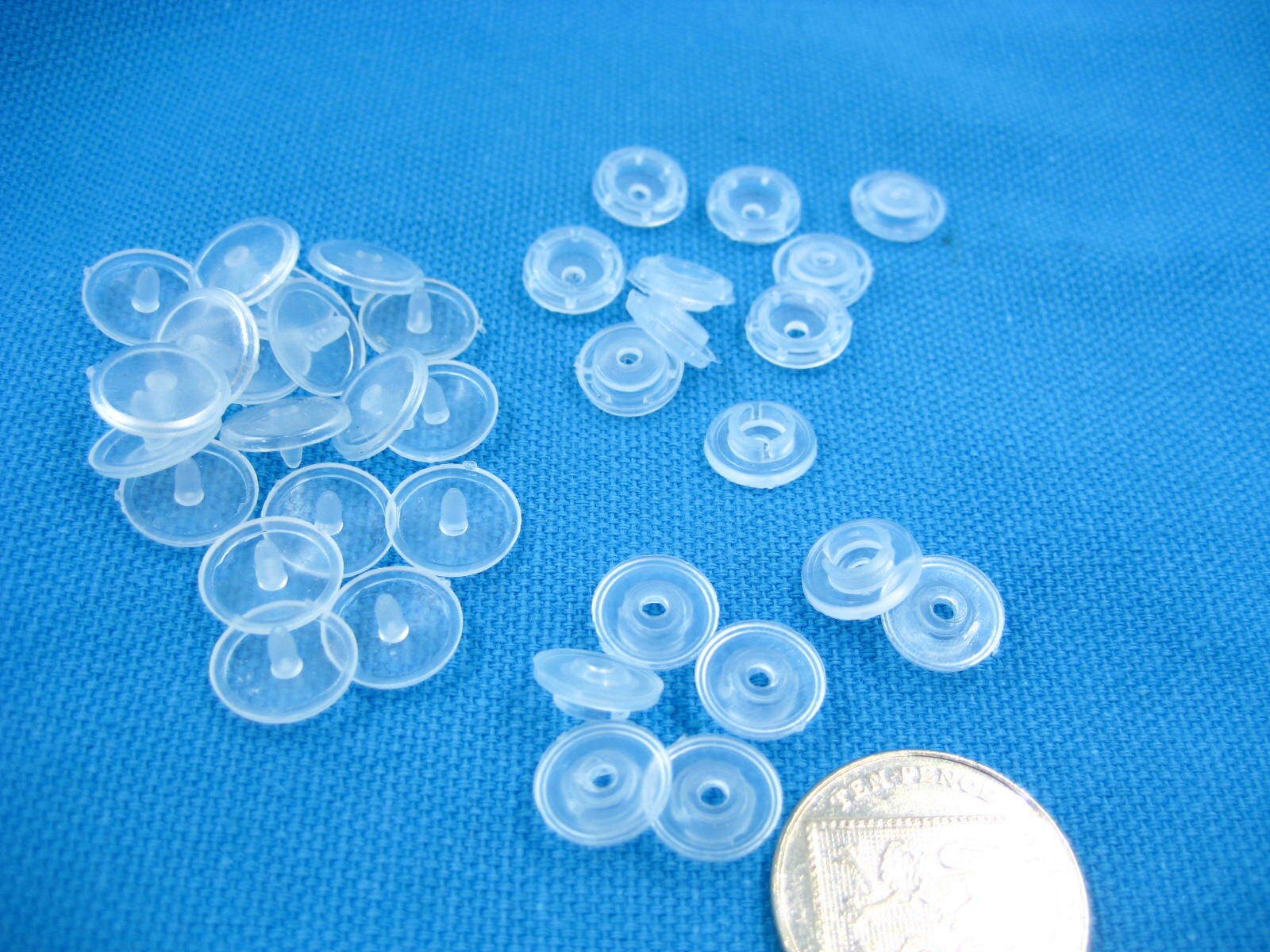 50Sets T5 clear PLASTIC RESIN SNAPS snap BUTTON FASTENERS PRESS STUD ...