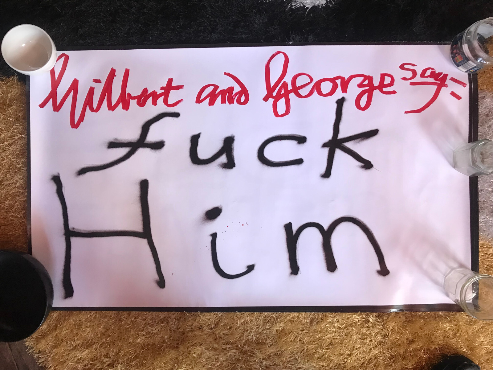 Gilbert and George 'Ten Commandments' poster. 'f@ck Him'. | eBay UK