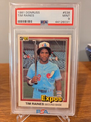1981 Donruss #538 RC Tim Raines PSA 9 Mint Rookie Card HOF | eBay