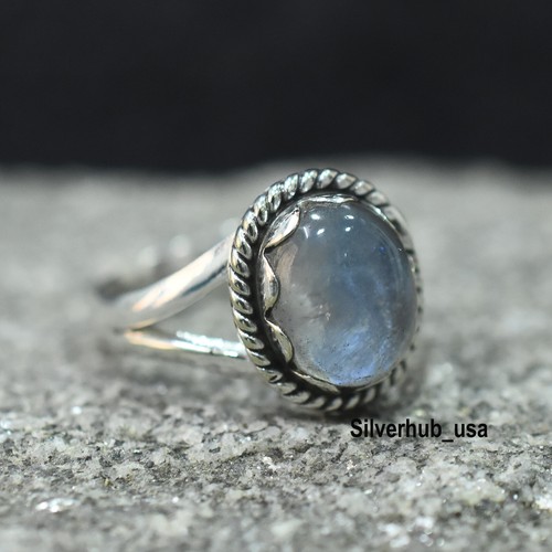 Beautiful Moonstone 925 Sterling Silver Gemstone Ring Valentine Jewelry ...