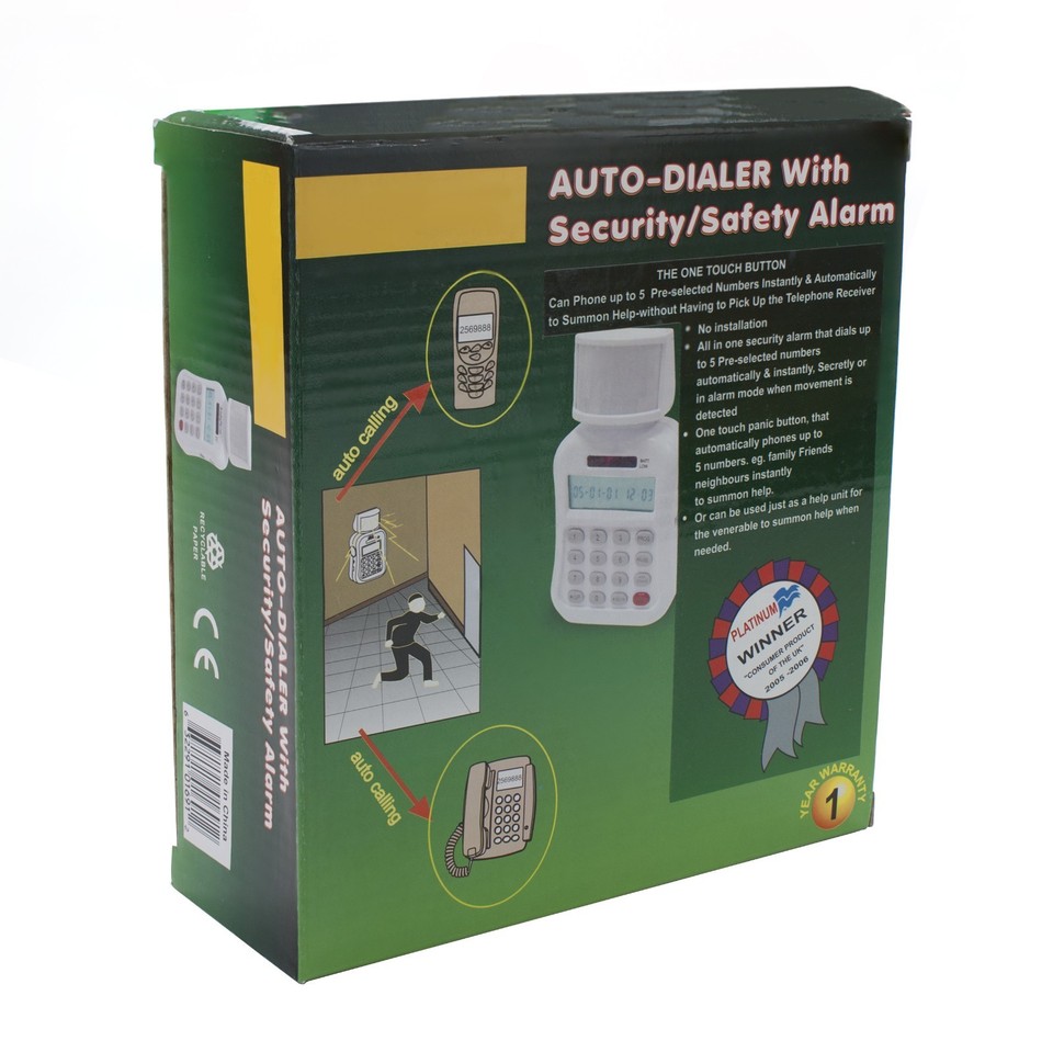 Auto Dialler with built-in PIR Motion Sensor Intruder Alarm, Panic ...
