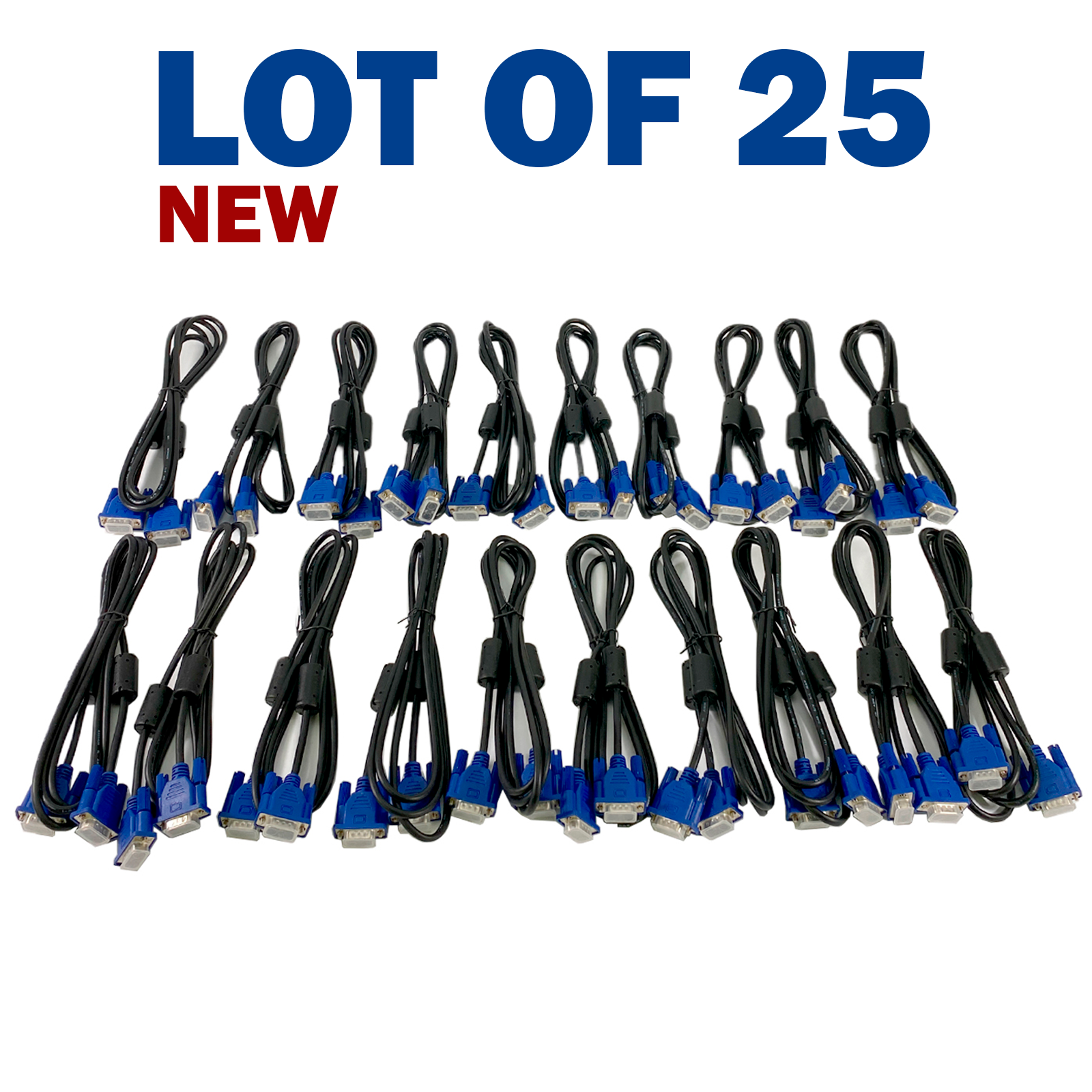 LOT OF 25 NEW Dell Molex LG VGA Male - Male Computer Signal Cable 5-6 ...